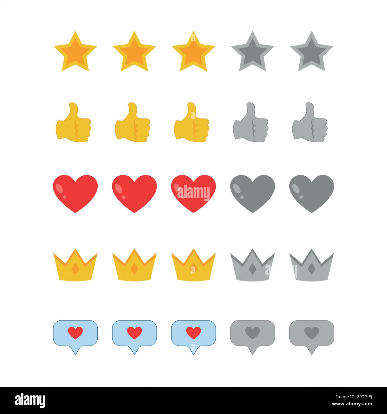 Rating icons. Vector set of symbols in flat style for assessing the ...
