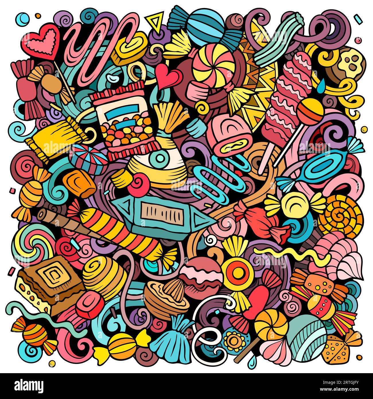 Candies cartoon vector doodles illustration. Sweet food design ...