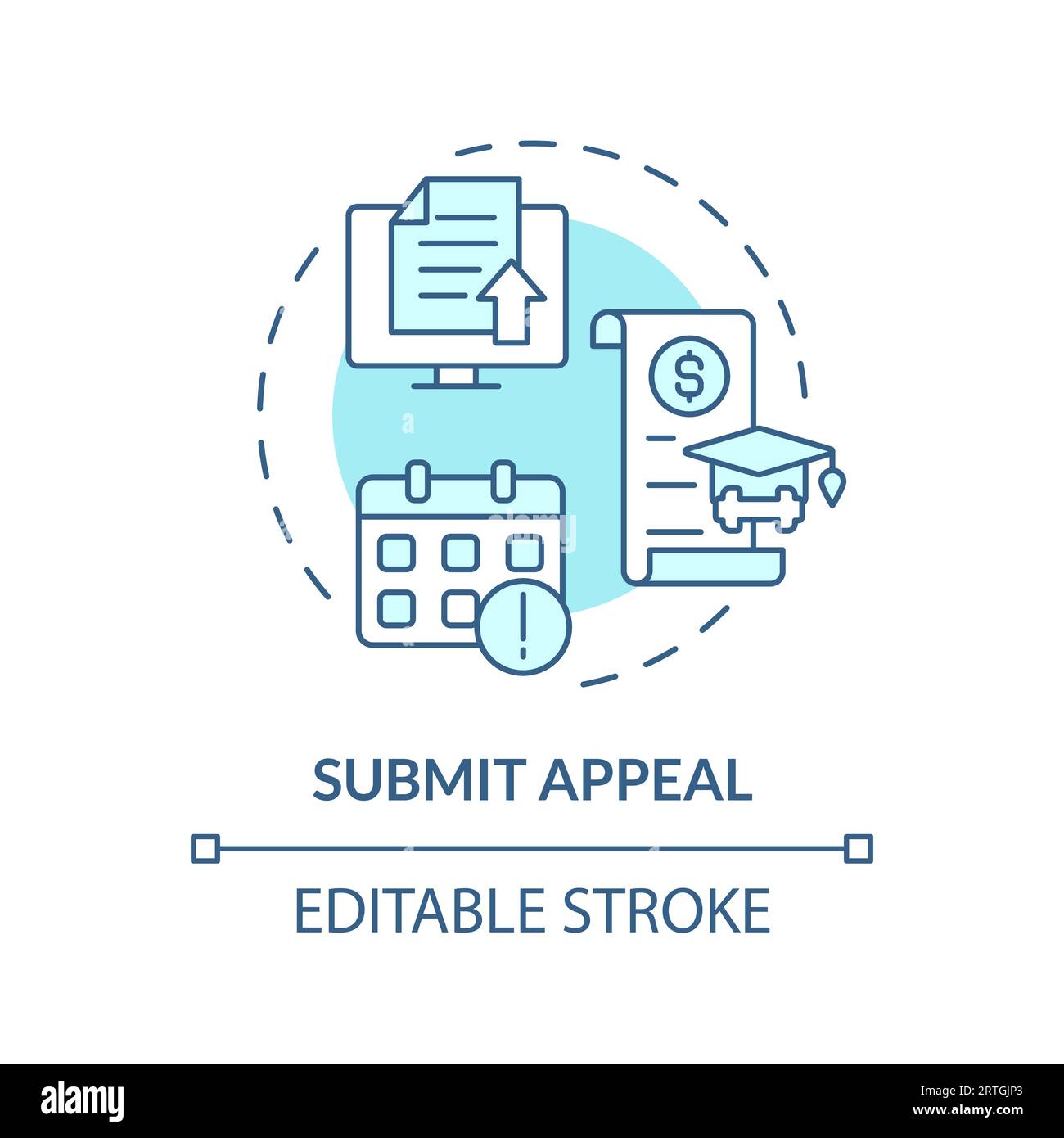2D customizable submit appeal line icon concept Stock Vector Image ...