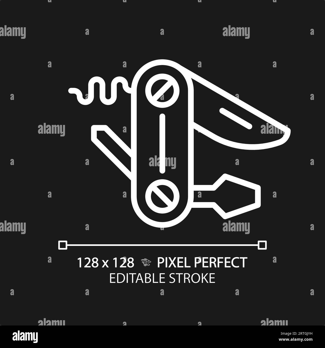 Customizable utility knife white thin linear icon Stock Vector Image & Art - Alamy