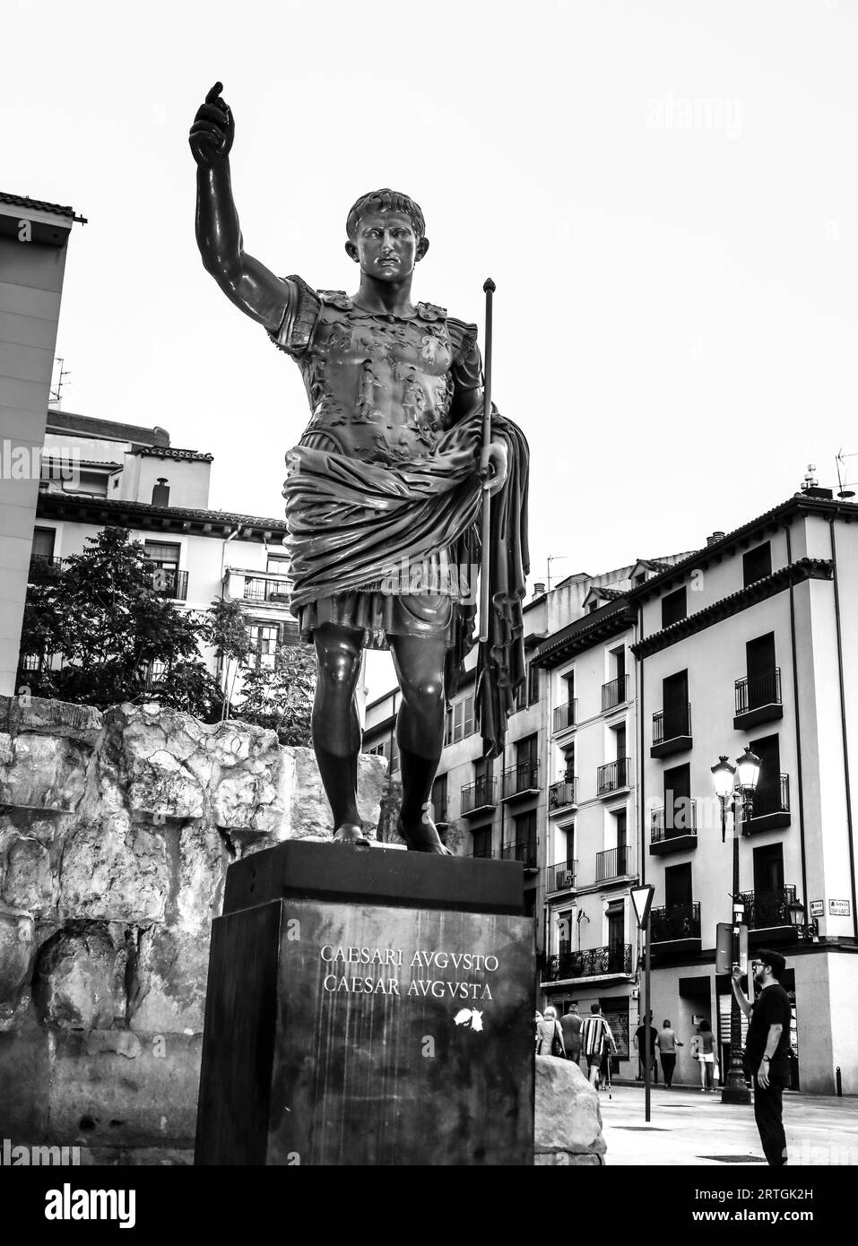 Saragossa, Spain- August 14, 2023: Bronze statue , forged in Naples and ...