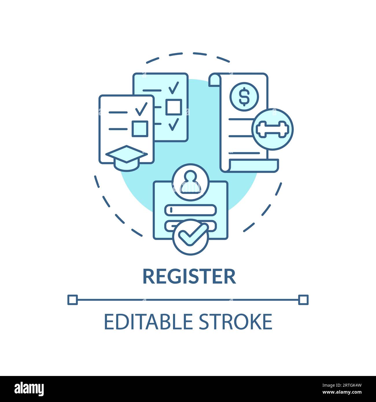 2D customizable register line icon concept Stock Vector Image & Art - Alamy