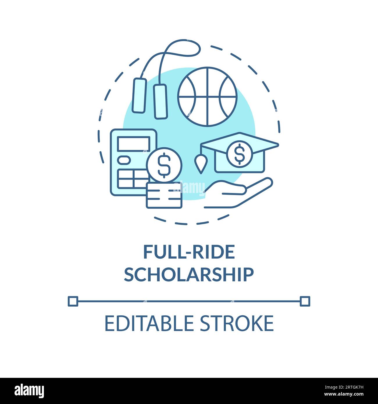 2D customizable full-ride scholarship line icon concept Stock Vector ... 2D customizable full-ride scholarship line icon concept Stock Vector ...