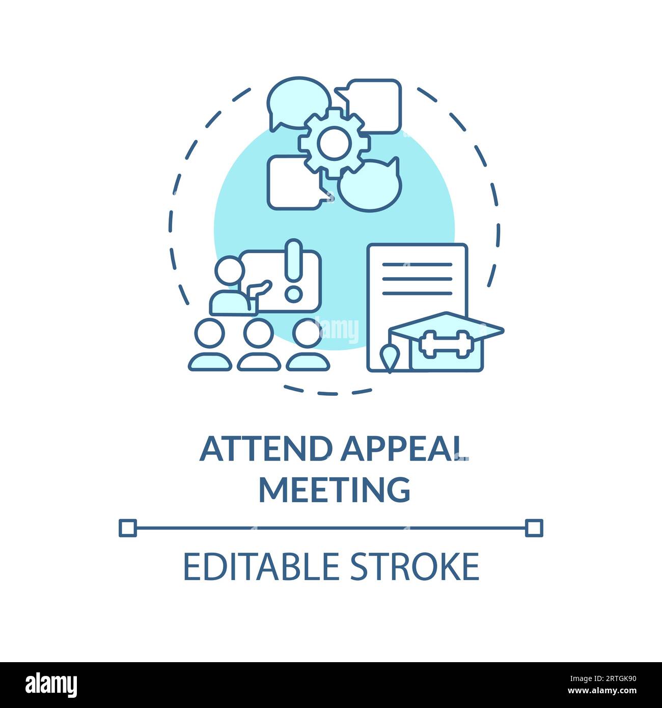 2D customizable attend appeal meeting line icon concept Stock Vector ...