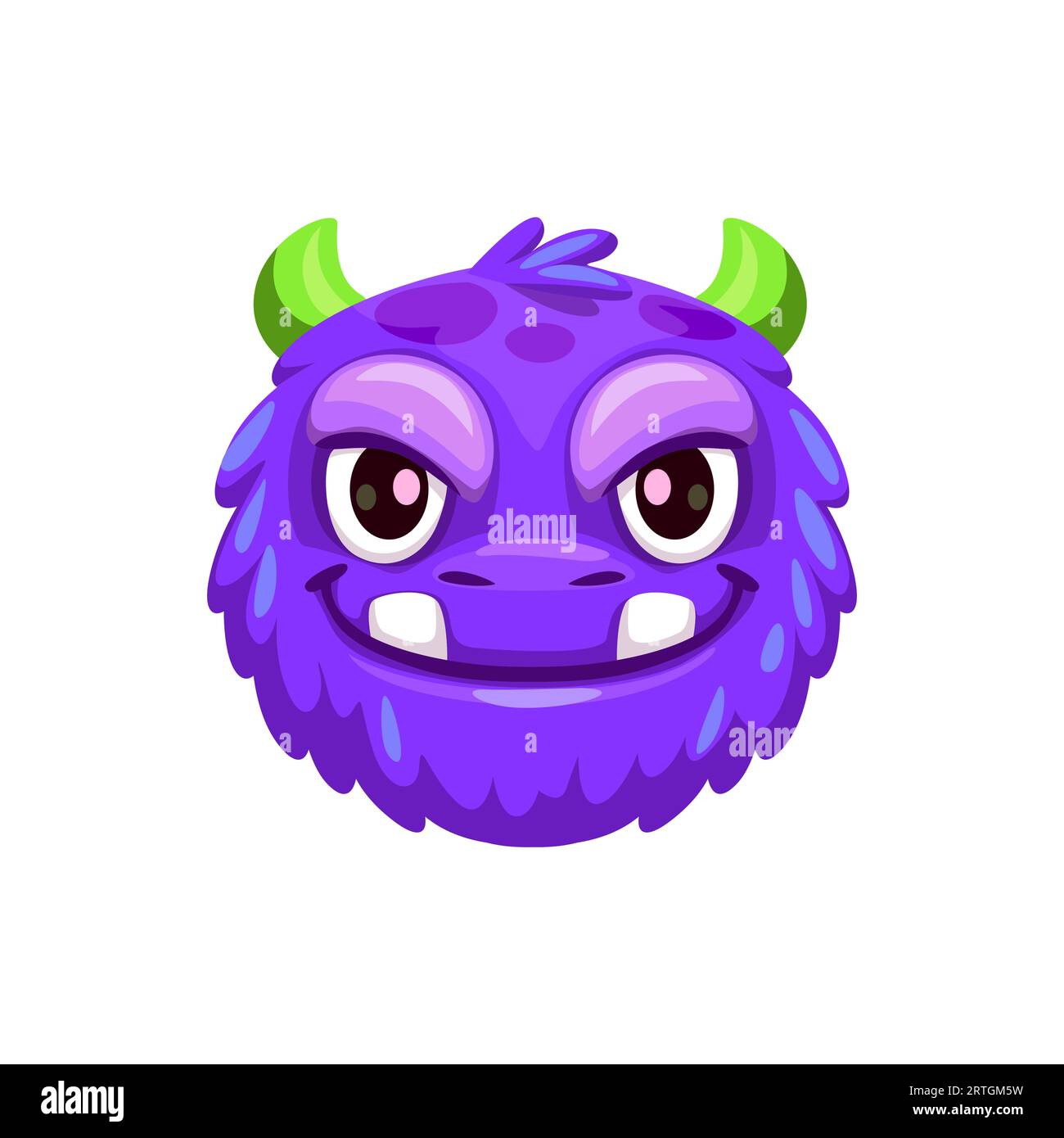 Cartoon halloween monster emoji. Isolated vector funny creature face ...