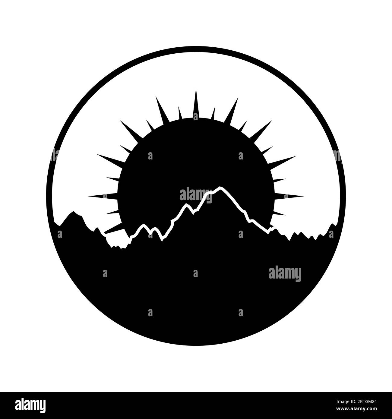Sun behind the mountains. Mountains with the sun behind them. Vector ...