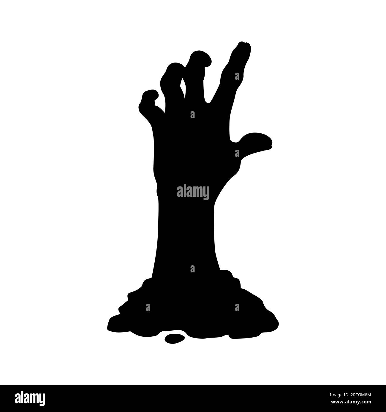 Zombie hand black silhouette, isolated vector decaying arm, with jagged ...