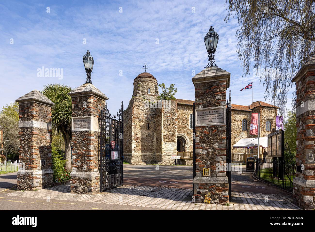 Entrance to Castle Park, Colchester Essex UK Stock Photo - Alamy