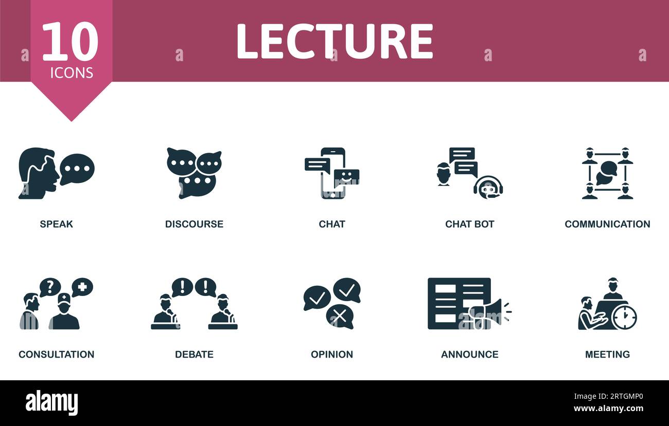 Lecture Set Creative Icons Speak Discourse Chat Chat Bot Communication Consultation 4627