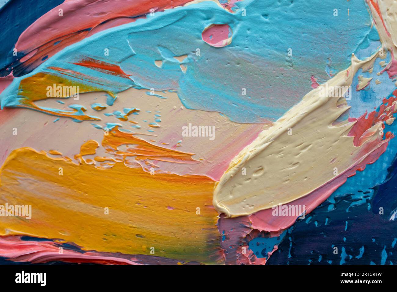 Closeup of abstract rough colorful art painting texture, with oil ...