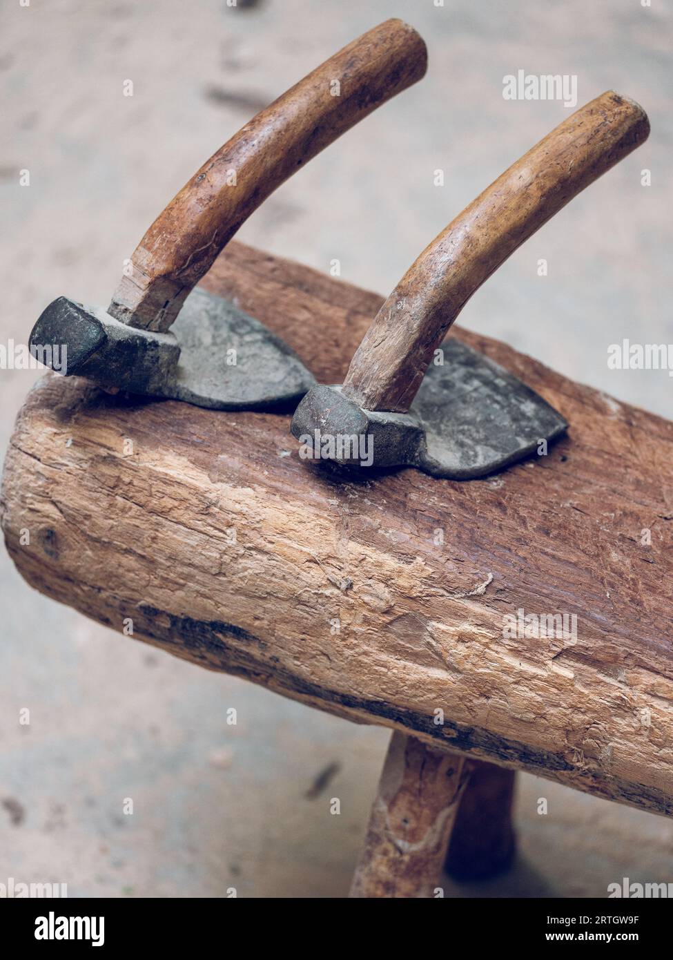 Special ancient adze tools for carving wood with cutting sharp metal ...