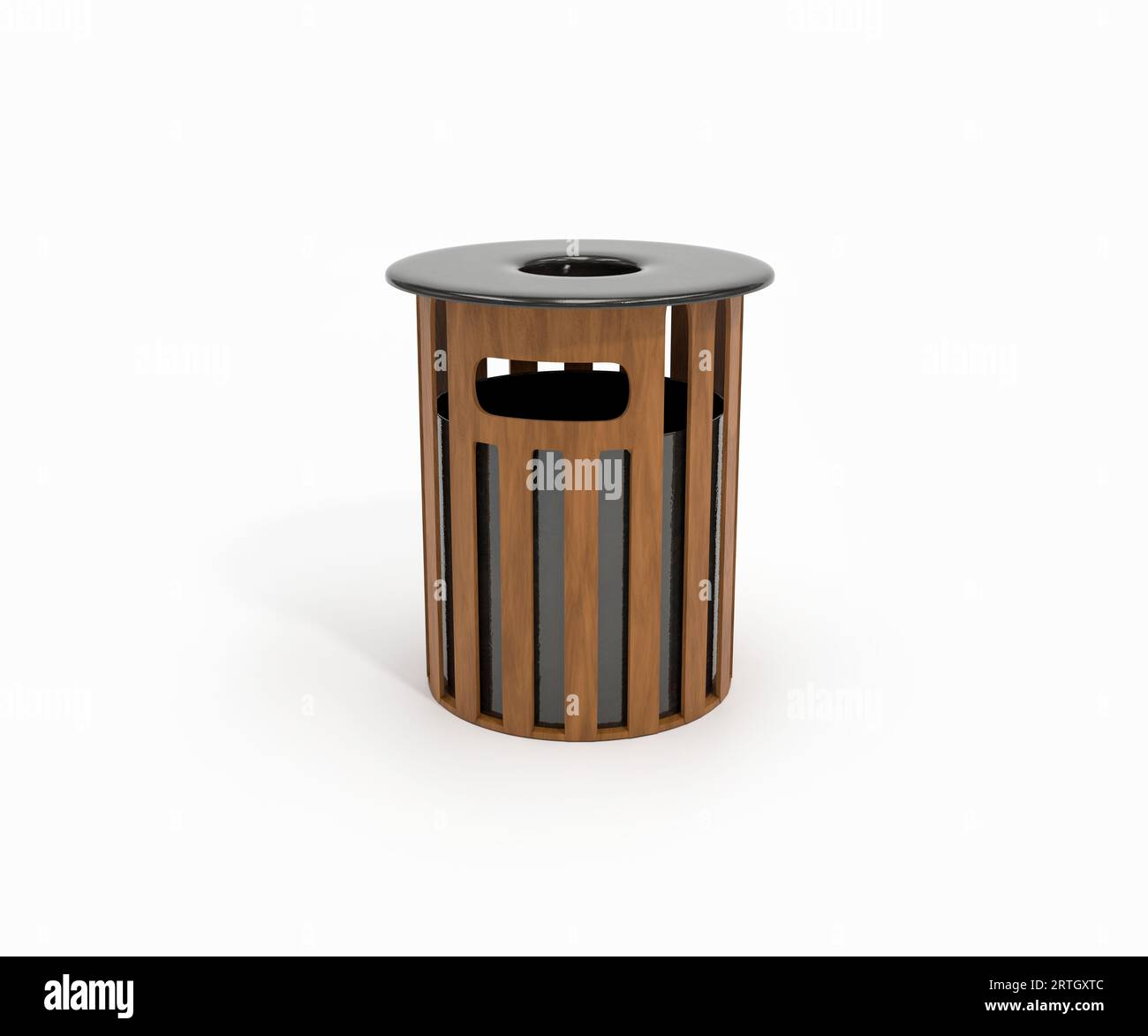 wooden bin isolated on white background. 3d illustration Stock Photo ...