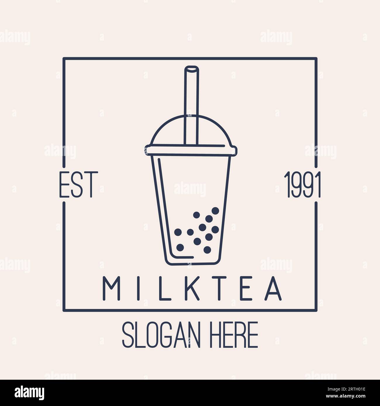 MILK TEA cup icon on beige background vector Stock Vector Image & Art ...