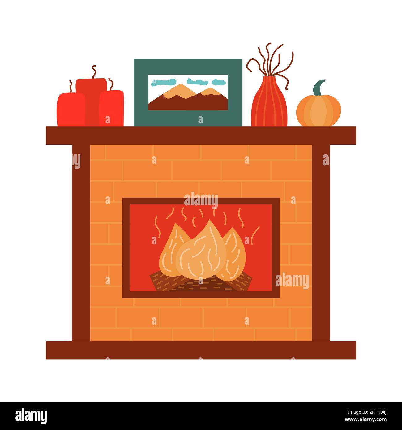 Inside fire place Stock Vector Images - Alamy