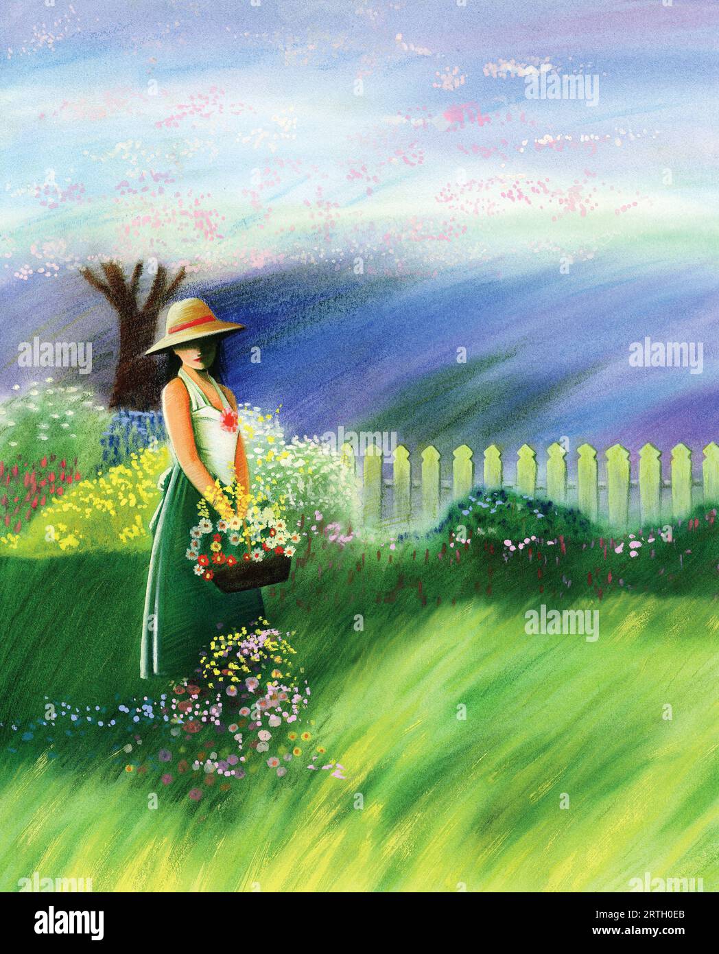 Beautiful flower illustrations hi-res stock photography and images - Alamy