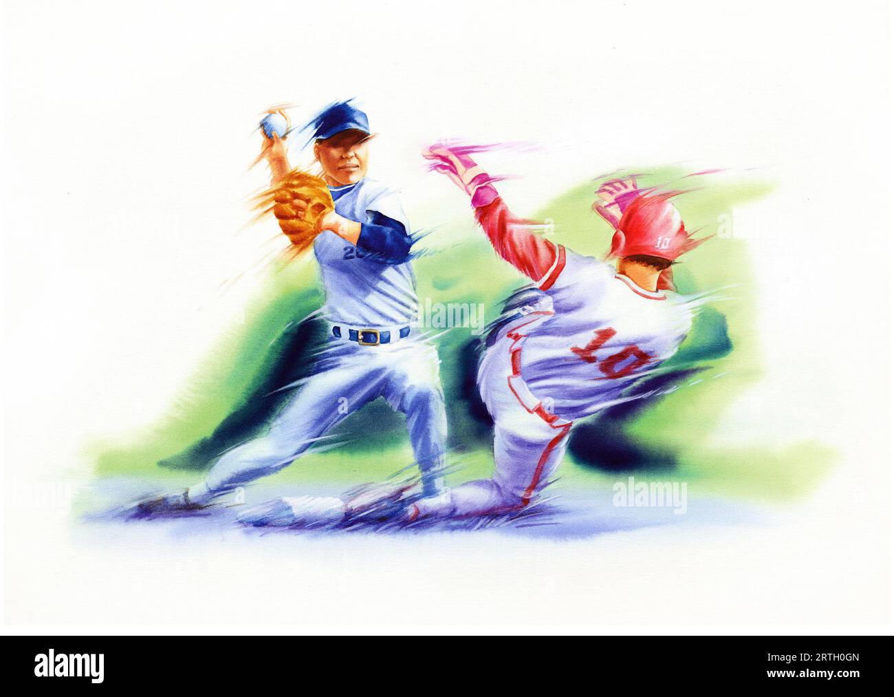 Baseball player sliding into base Cut Out Stock Images & Pictures - Alamy