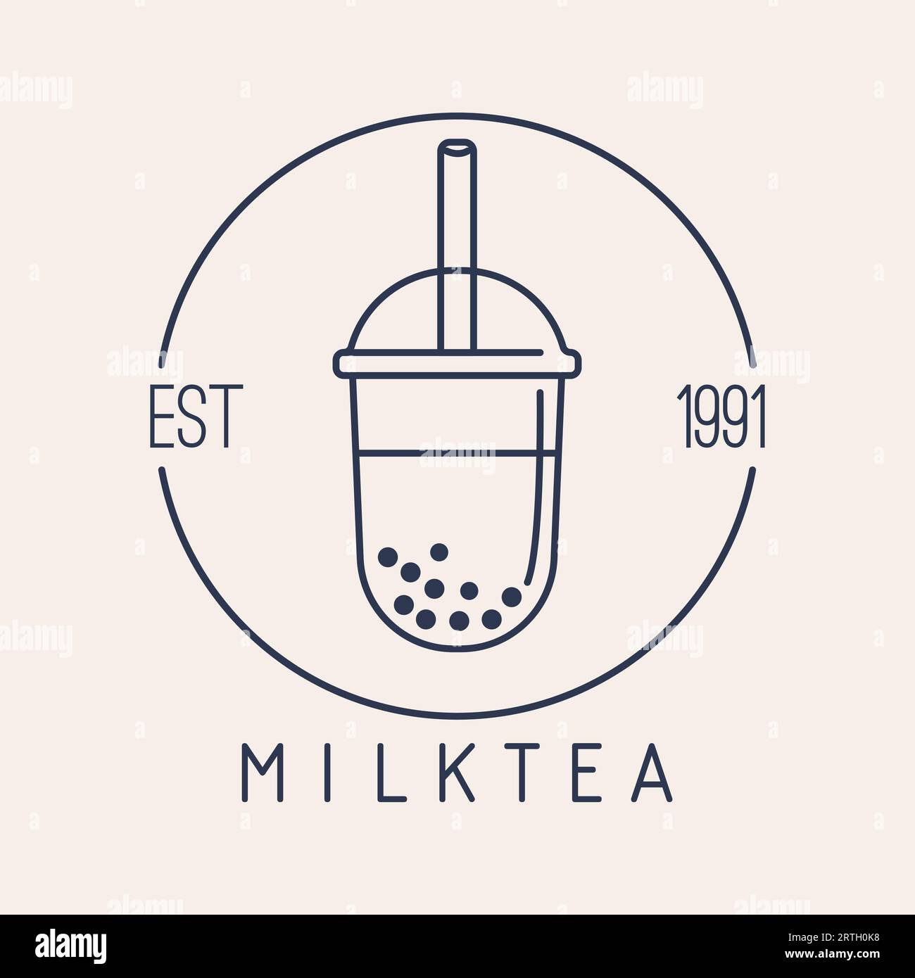 MILK TEA cup icon on beige background vector Stock Vector Image & Art ...