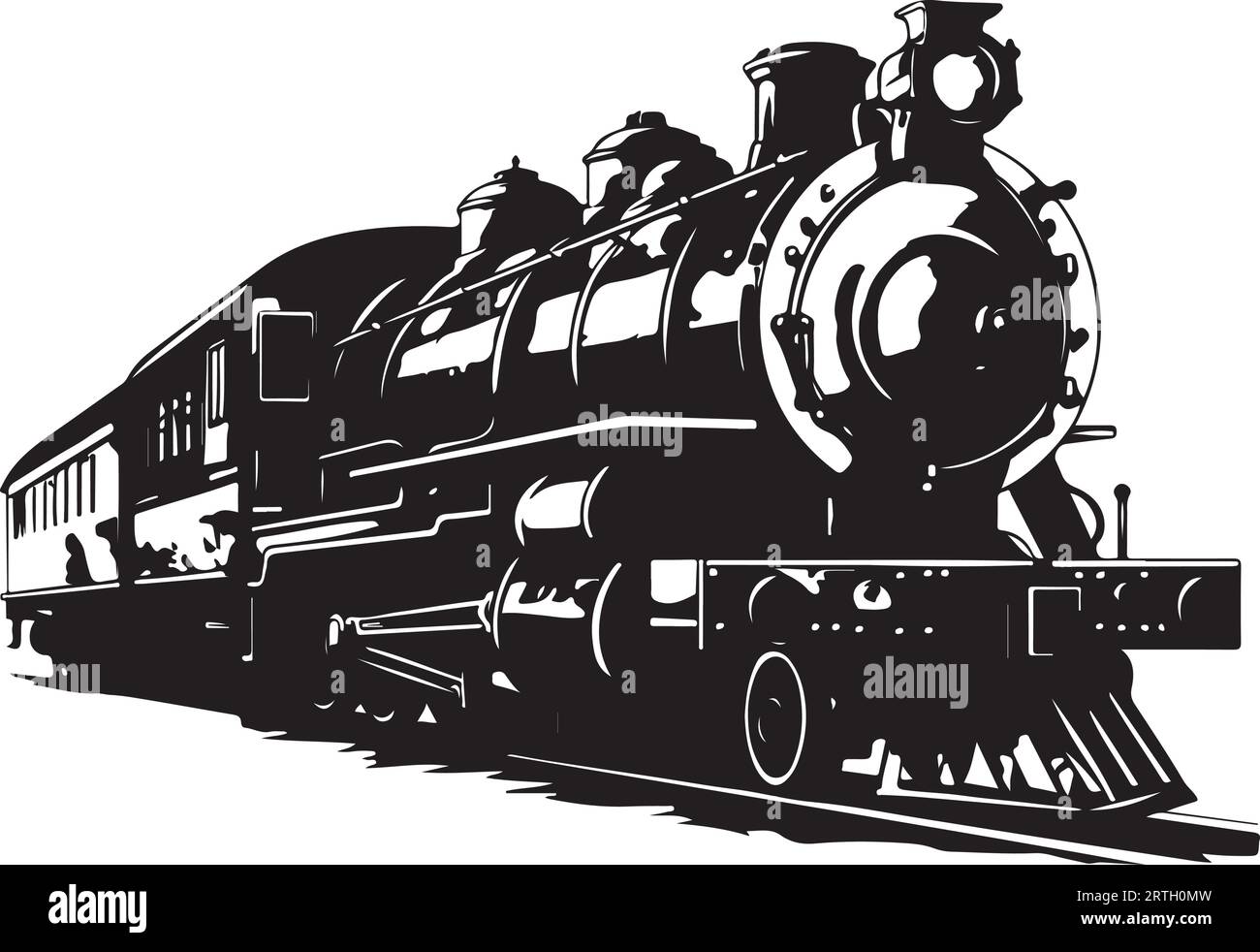 Steam locomotive train, transport Vector illustration Stock Vector ...