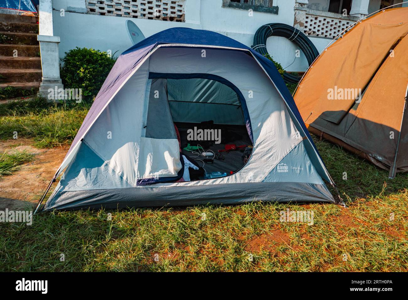View of camp master tents in UlugurU Mountains, Morogoro Town, Tanzania ...