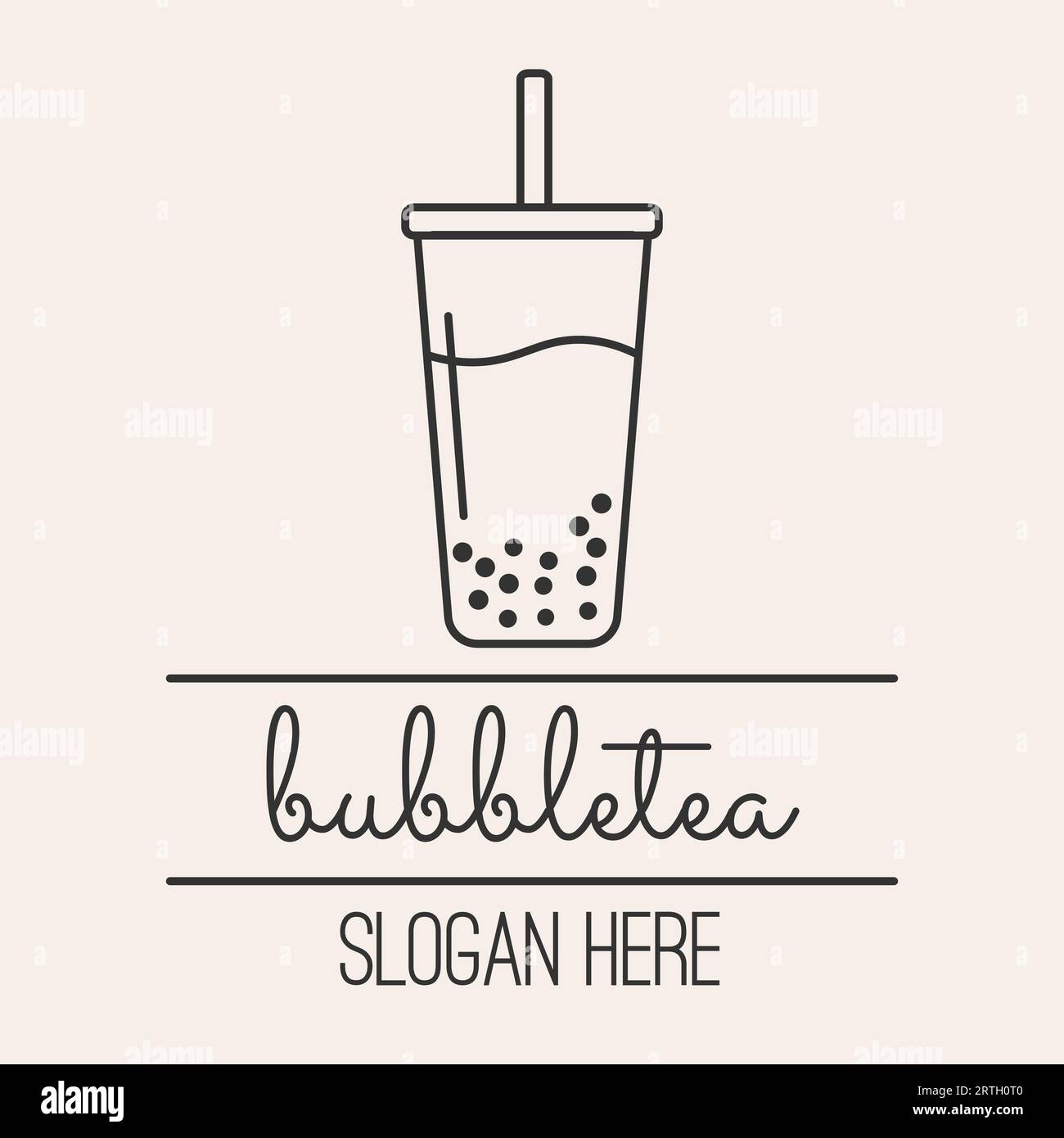 MILK TEA cup icon on beige background vector Stock Vector Image & Art ...