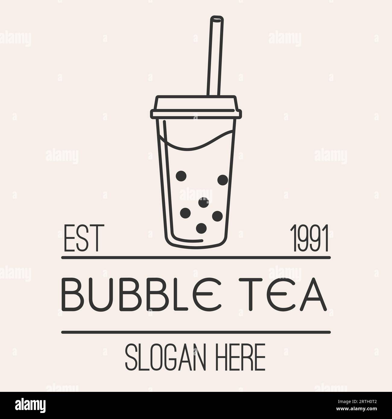 MILK TEA cup icon on beige background vector Stock Vector Image & Art ...