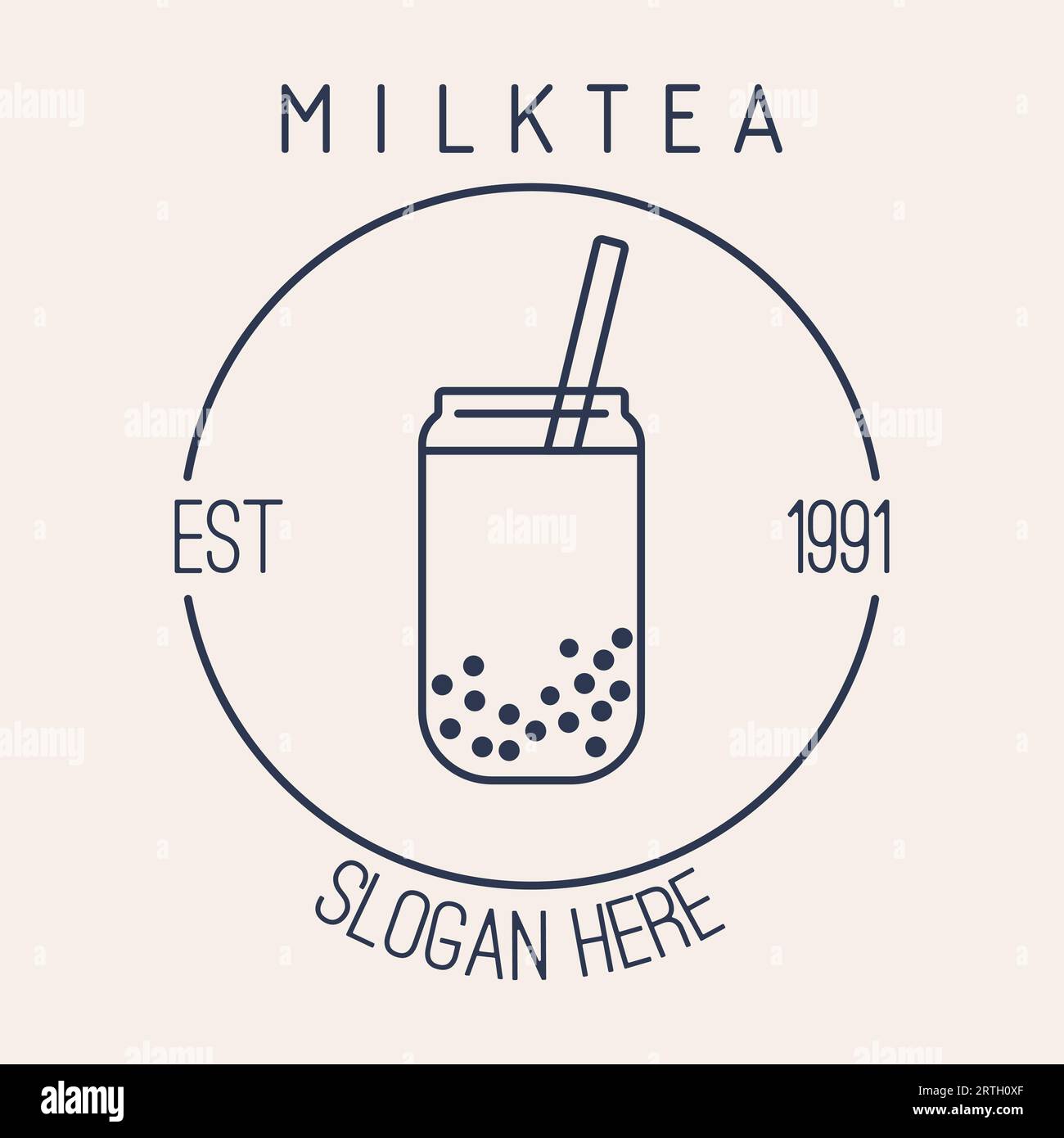 MILK TEA cup icon on beige background vector Stock Vector Image & Art ...