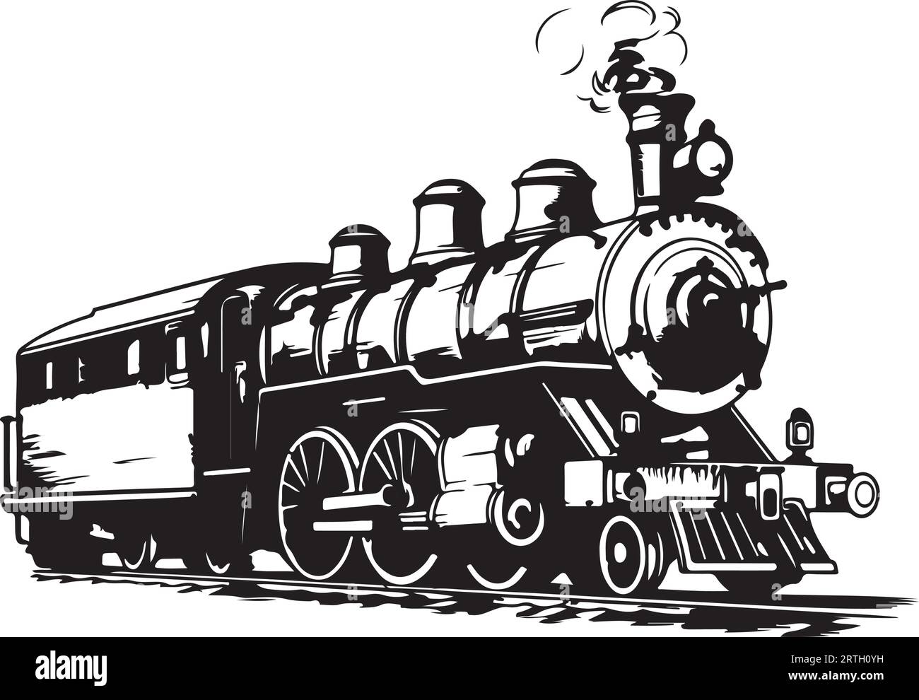 Steam locomotive train, transport Vector illustration Stock Vector ...
