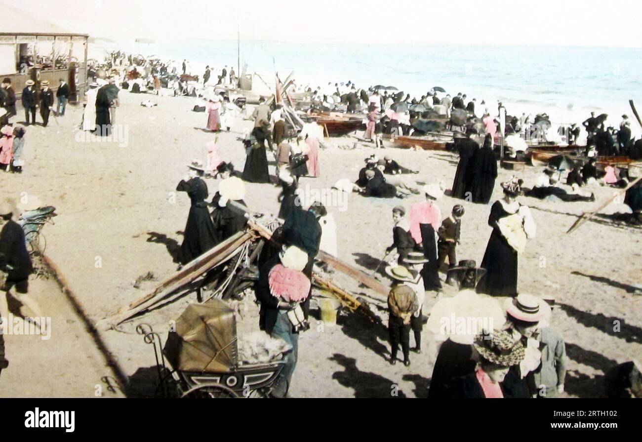 Bournemouth beach, Victorian period Stock Photo - Alamy