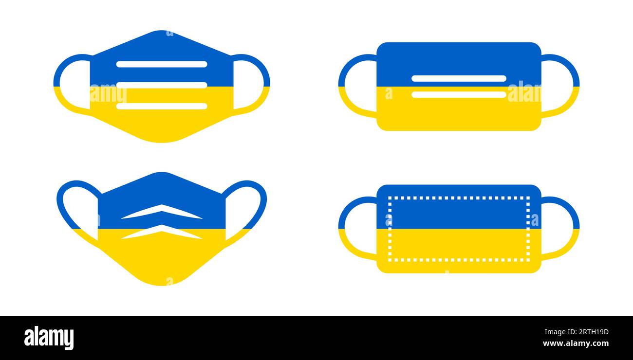Ukrainian flag face mask Stock Vector Images - Alamy