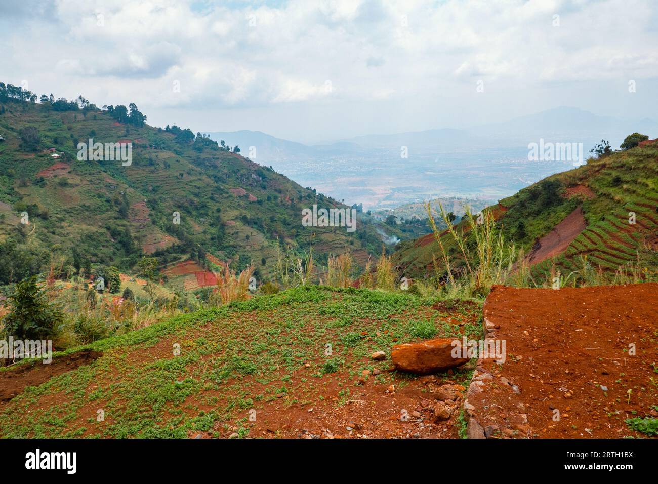 African landscapes with houses and agricultural farms in Uluguru ...