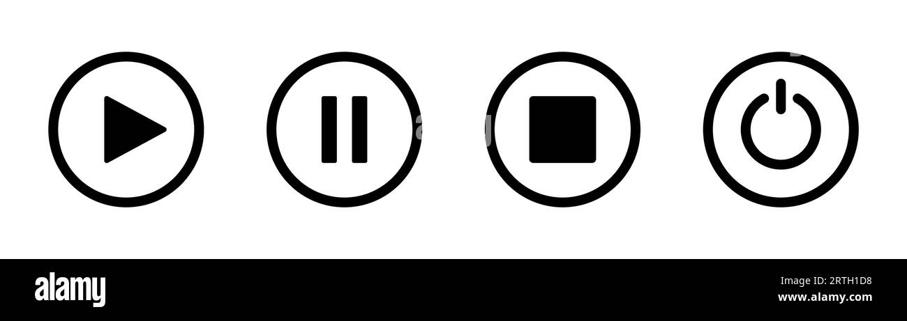 Pause button isolated Black and White Stock Photos & Images - Alamy