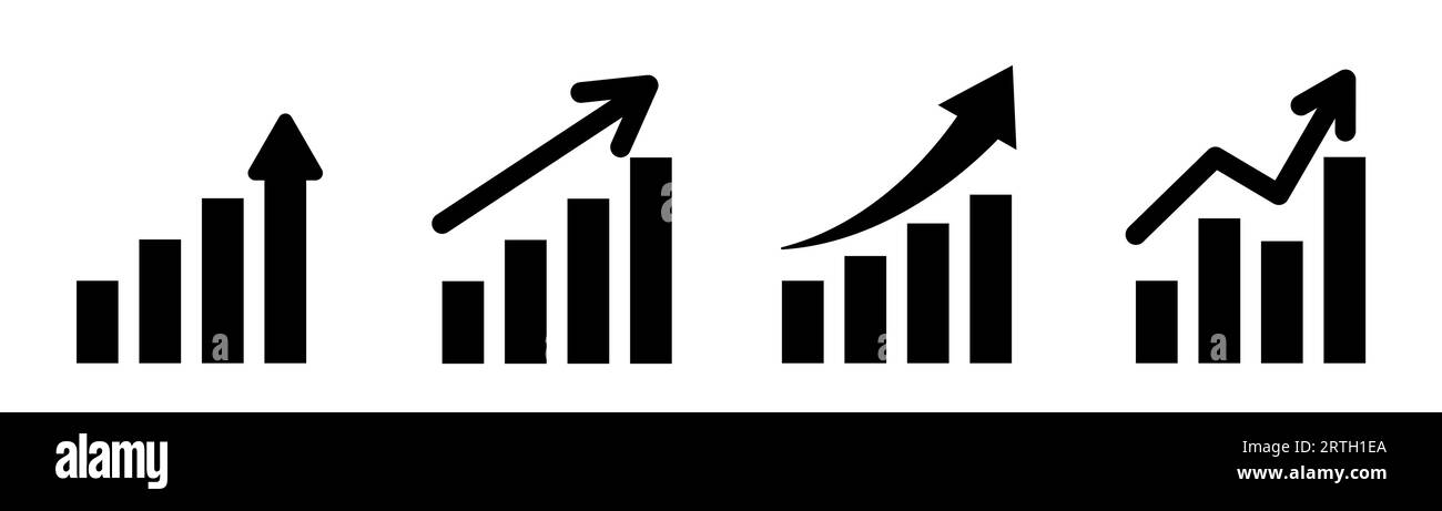 Growing chart. Profit diagram. Progress graphic with arrow. Growing ...