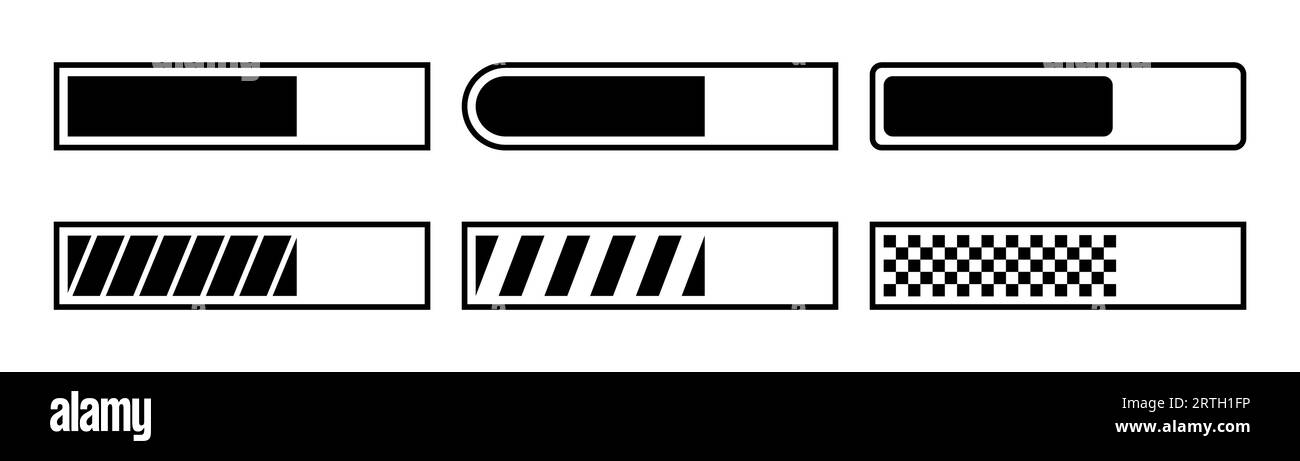 Progress bar icon set. Progress bar indicator. Loading status icon ... Progress bar icon set. Progress bar indicator. Loading status icon ...