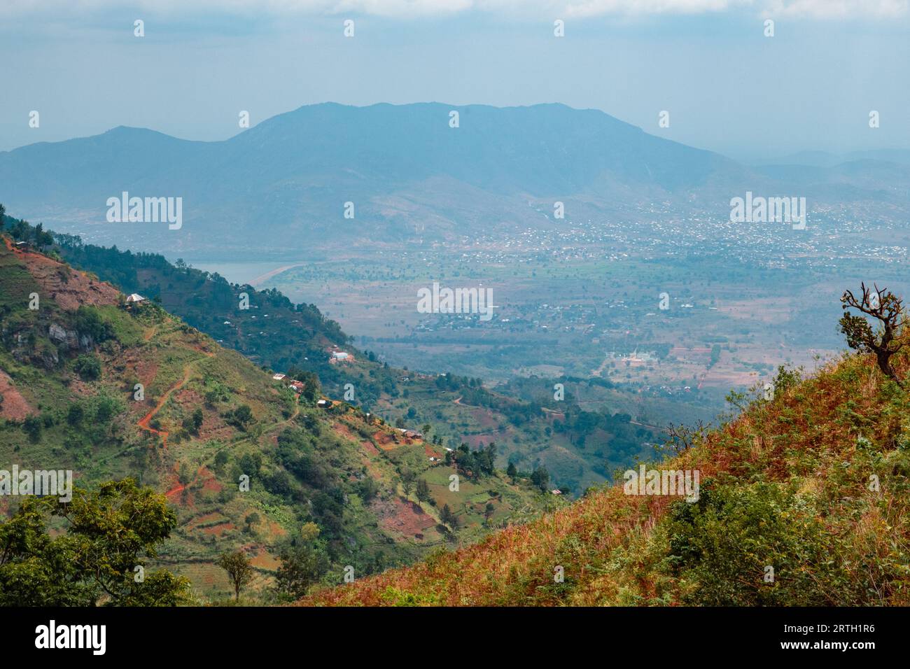 Aerial view of Morogoro Town seen from Uluguru Mountains in Tanzania ...