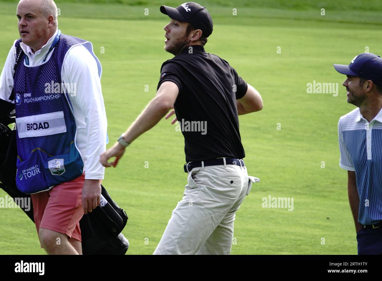 Wentworth, Surrey, UK. 13th Sep, 2023. Stuart Broad shows Jimmy ...