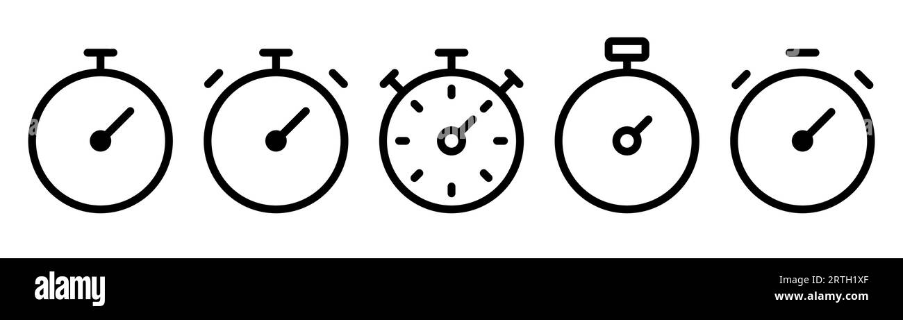 Stopwatch Icons Set Timer Symbol Outline Stopwatch Icon Alarm