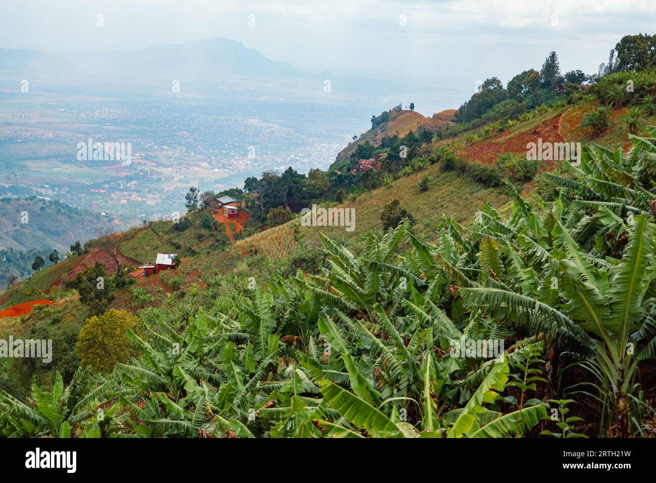 African landscapes with houses and agricultural farms in Uluguru ...