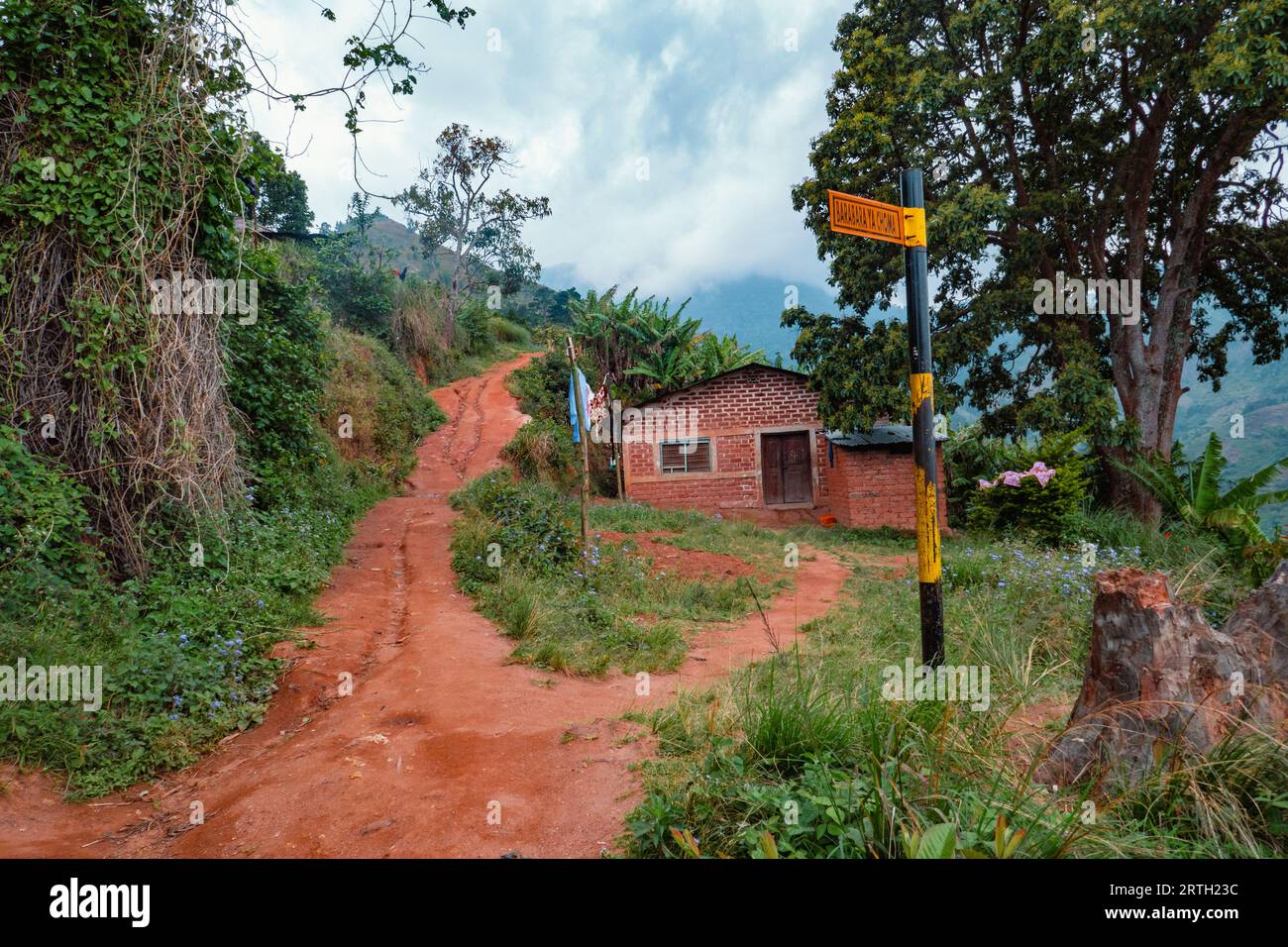 African landscapes with houses and agricultural farms in Uluguru ...