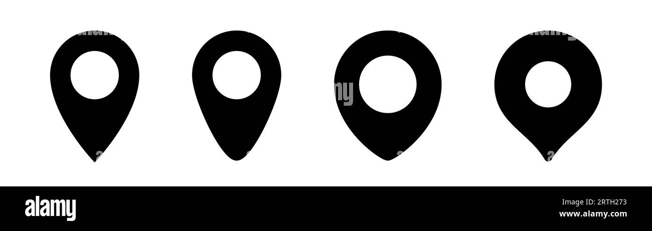 Map pointer icon in glyph. Location pin icon. Map pointer sign. Black ...