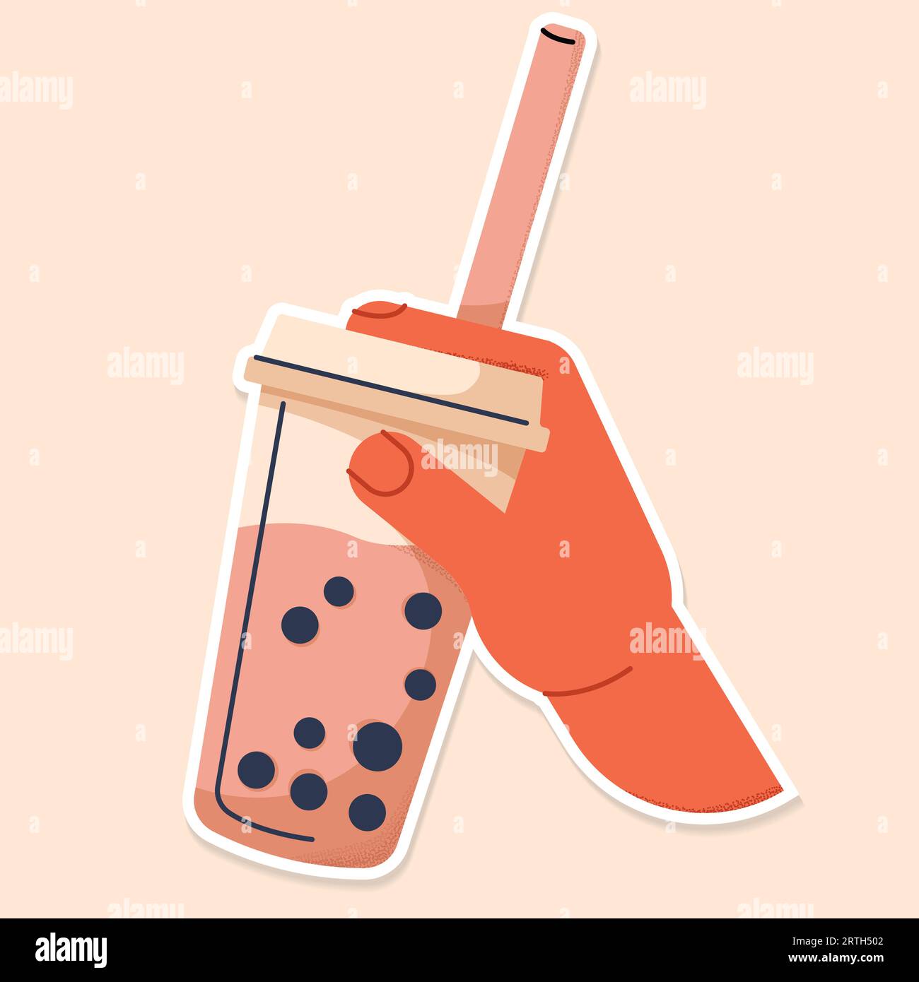 Bubble tea sticker Stock Vector Images - Alamy