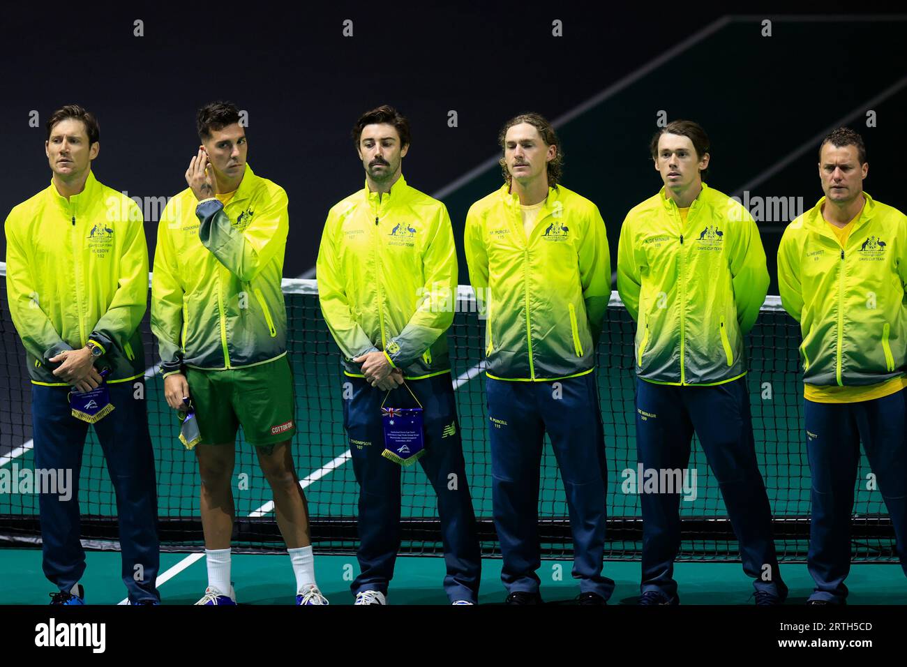 The Australian team line up ahead of the Davis Cup match Great Britain ...