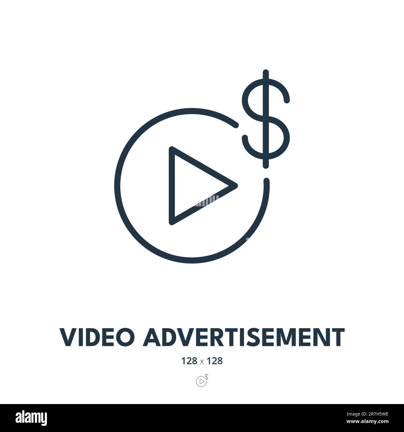 Video Advertisement Icon. Media, Campaign, Promotion. Editable Stroke ...