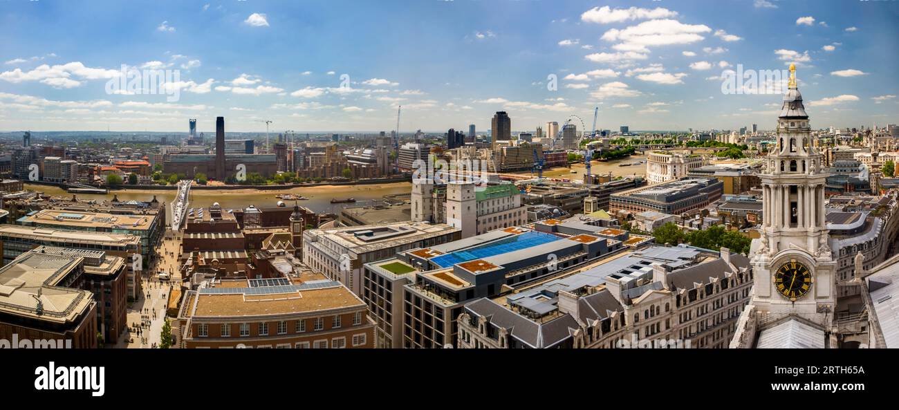 London, England, U.K., Wide Angle View, Cityscape in Day (From Top of ...