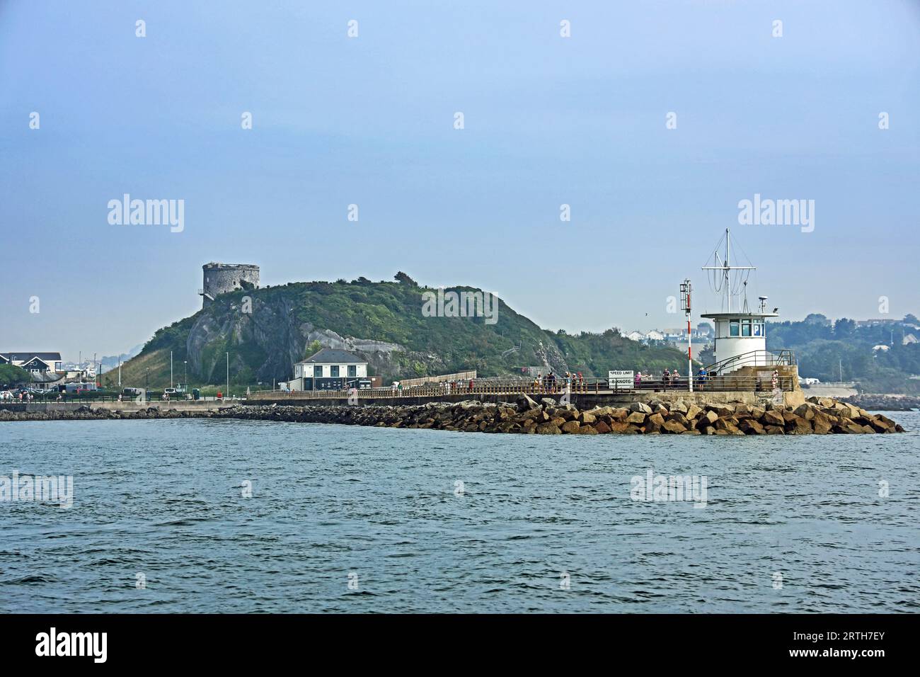 The historical Mount Batten Breakwater, in Plymouth Sound seen from sea ...