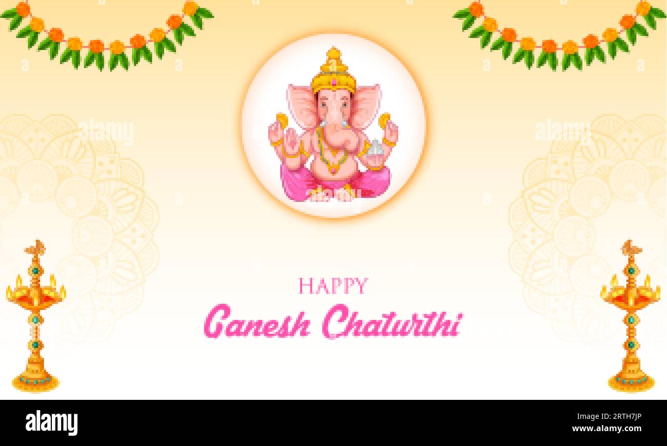 illustration of Lord Ganpati background for Ganesh Chaturthi festival ...