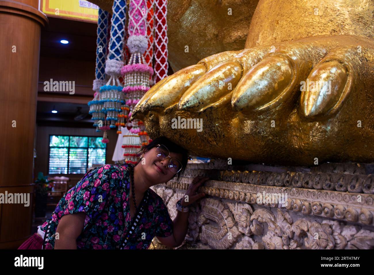 Ritual rite merit for thai women people respect praying blessing wish ...
