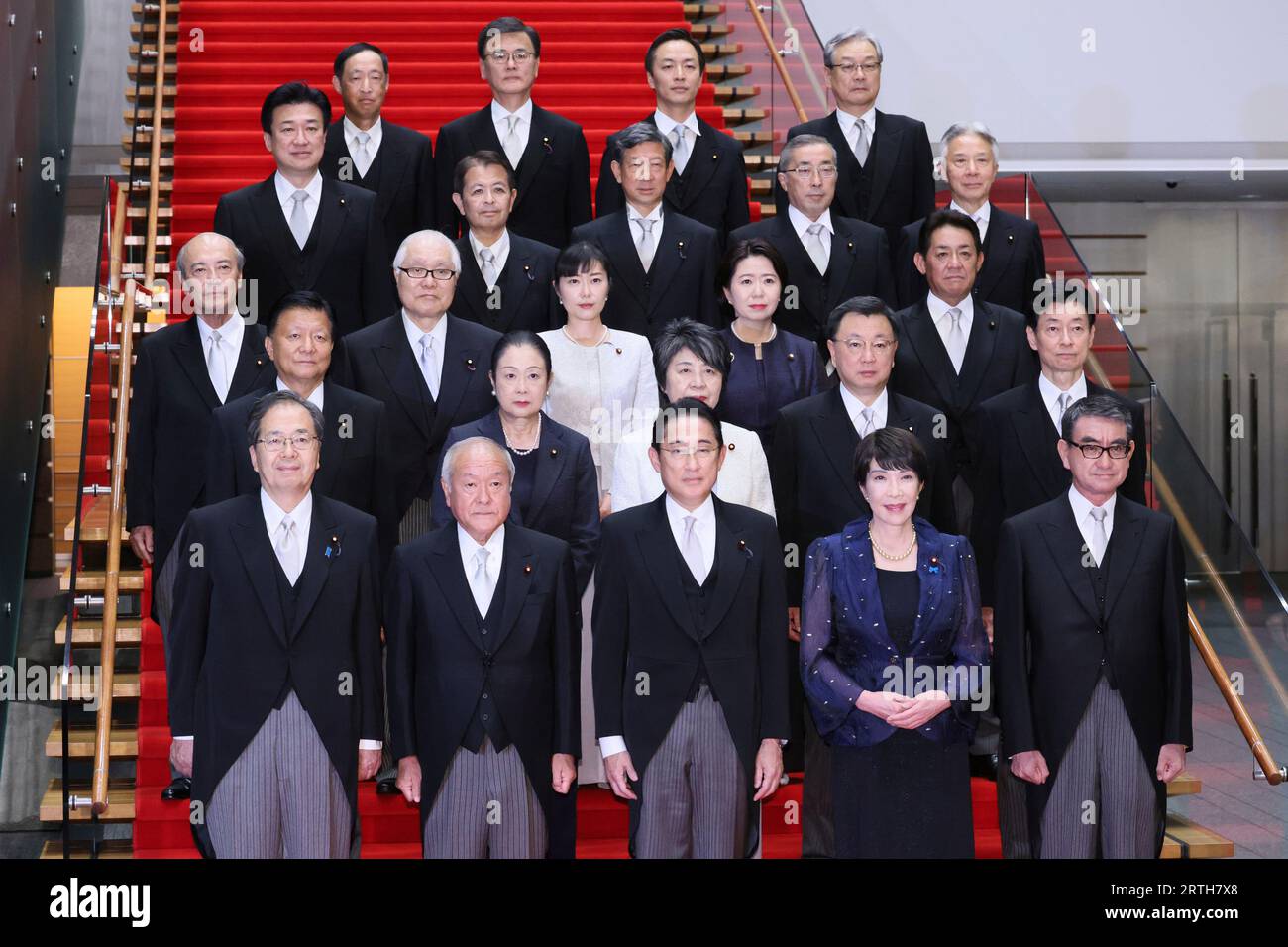 Japanese Prime Minister Fumio Kishida (front, C) and his Cabinet ...