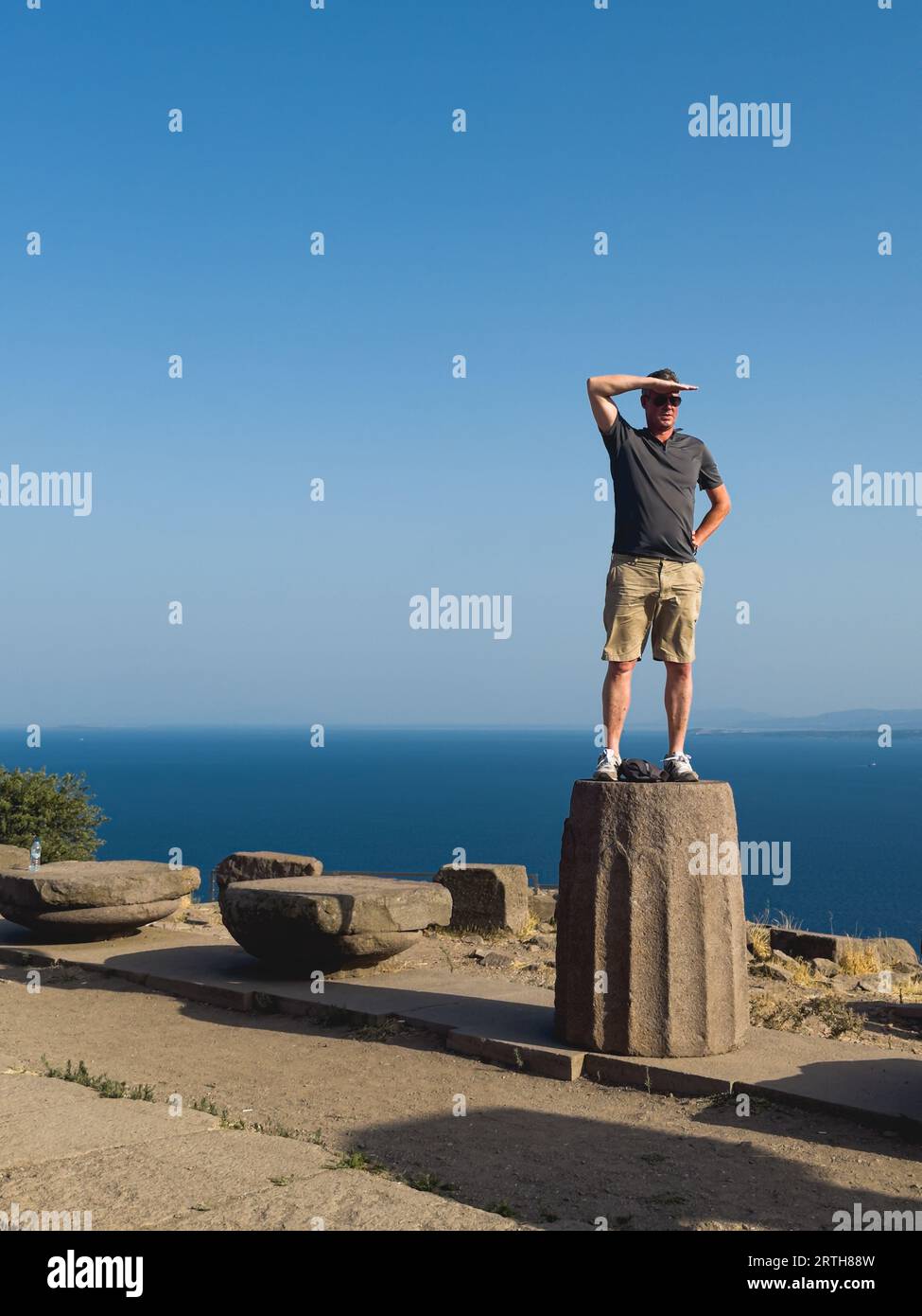 Ancient columns of Athena Temple, Assos, Canakkale, Turkey , The Temple ...