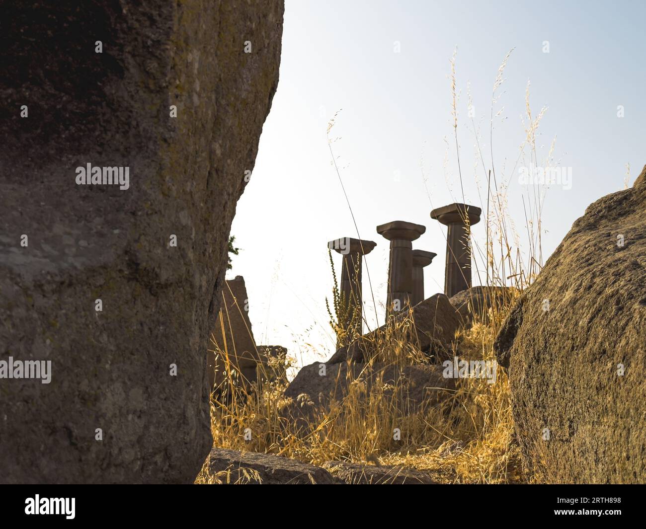Ancient columns of Athena Temple, Assos, Canakkale, Turkey , The Temple ...