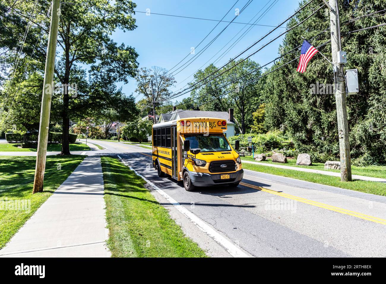 A Traditional American School Bus in Irvington New York USA Stock Photo ...